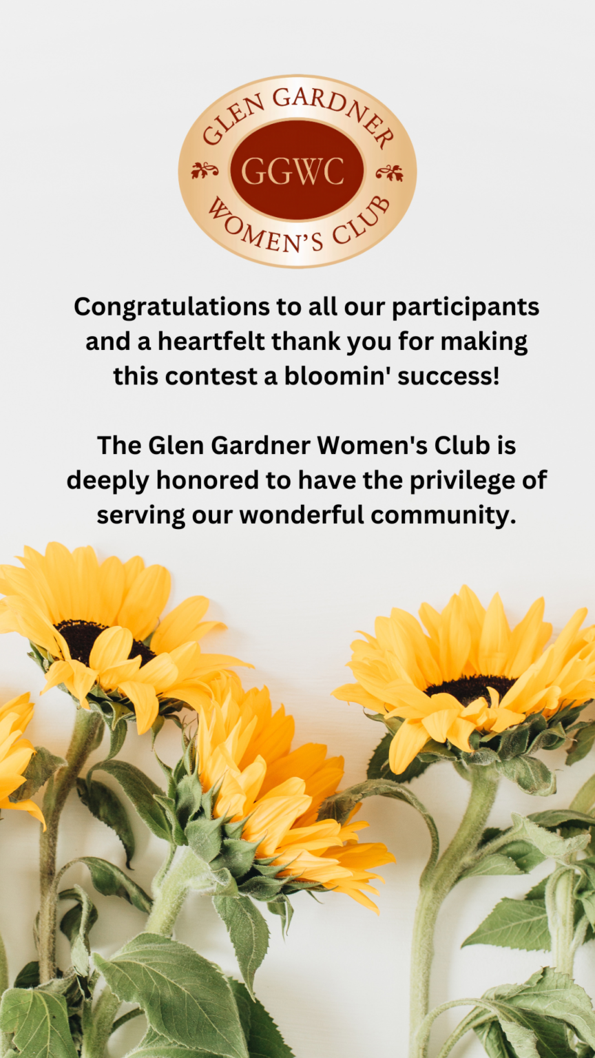 Sunflower Contest Winners 2023 - Glen Gardner Women's Club